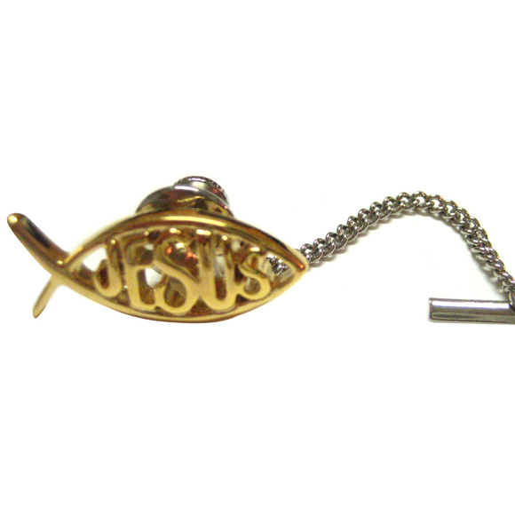 Kiola Designs | Accessories | Gold Toned Religious Jesus Fish Tie Tack ...